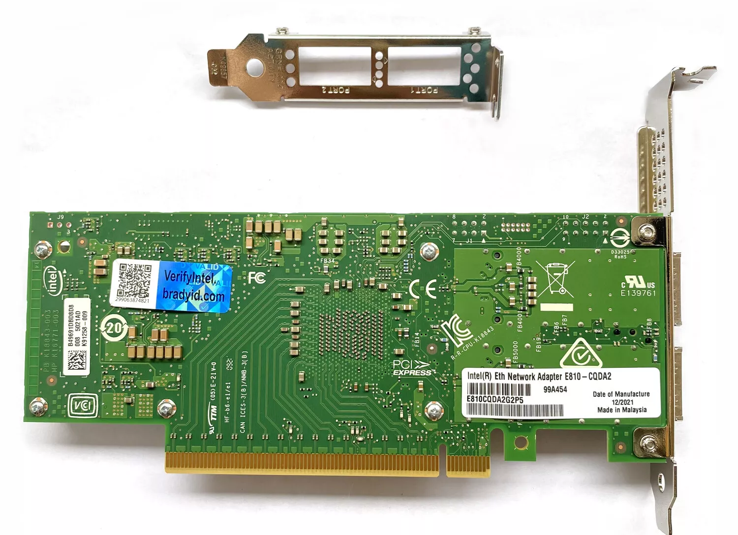 Intel E810-CQDA2 Dual / 2 Port 100GBE Pcıe X16 Ethernet Kart