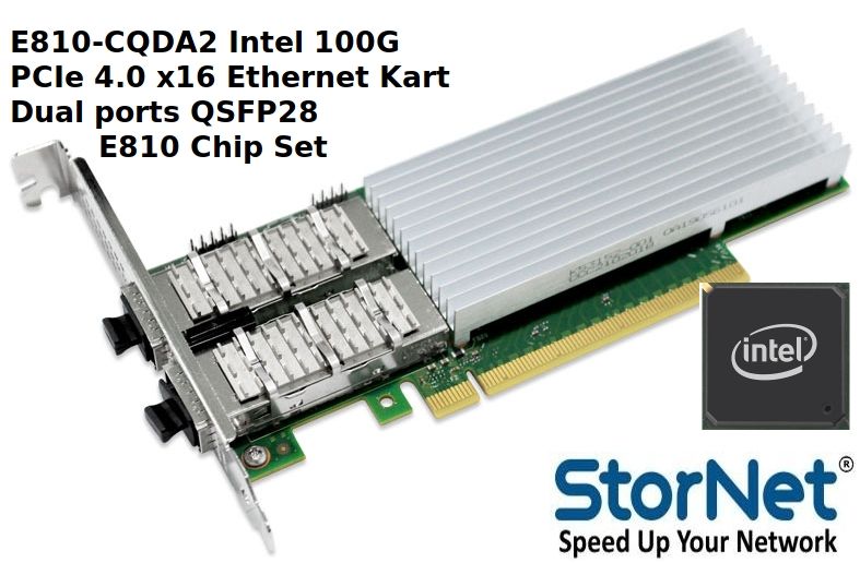 Intel E810-CQDA2 Dual / 2 Port 100GBE Pcıe X16 Ethernet Kart